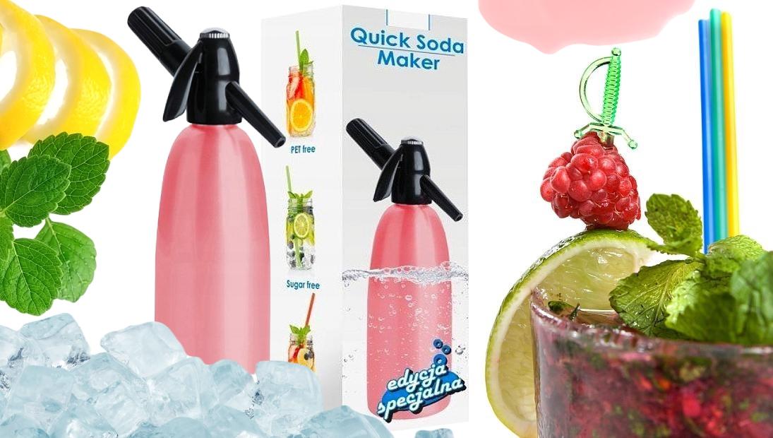 SATURATOR QUICK SODA SA-01 F RÓŻOWY 1 LITR SPECIAL EDITION | Hurton.pl